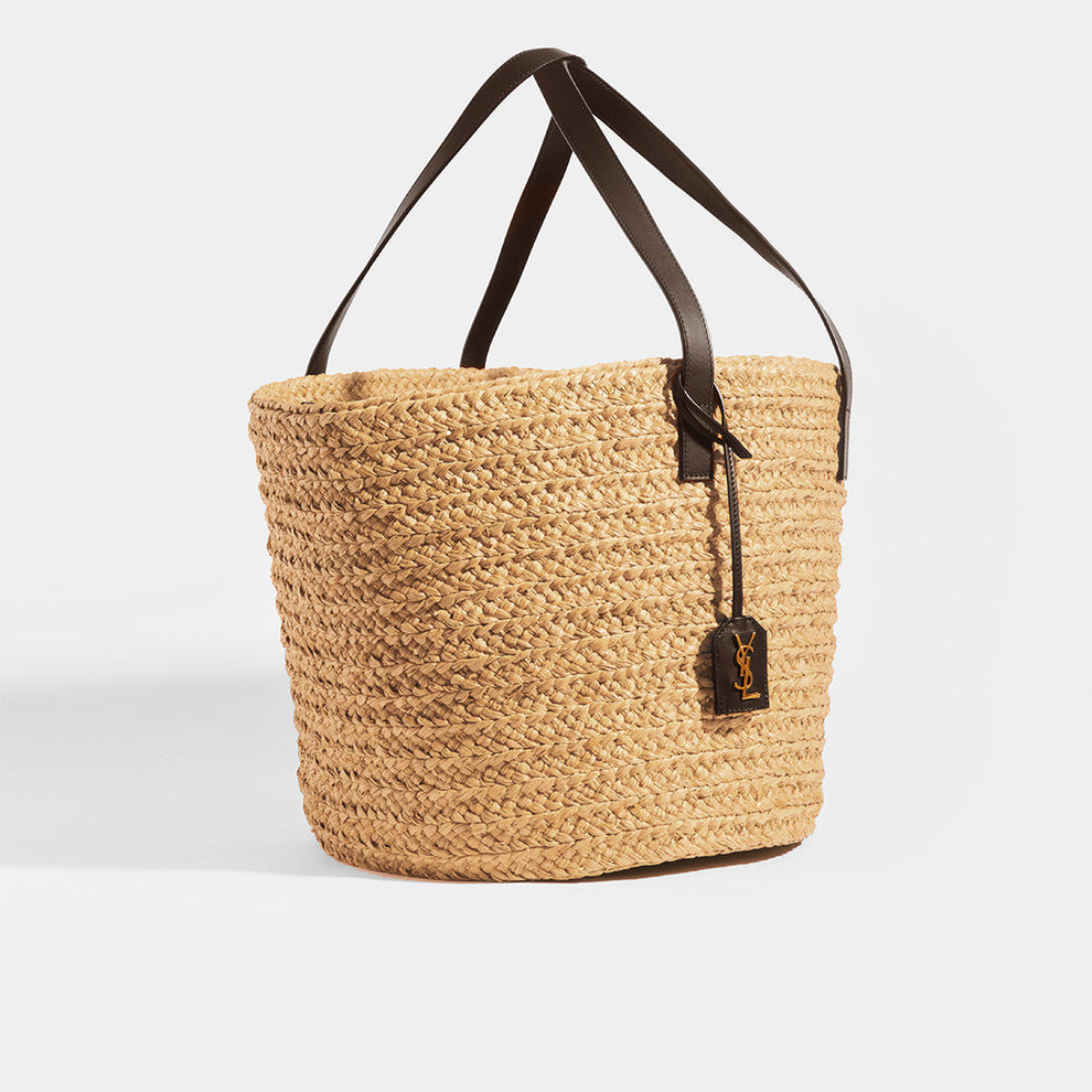 Panier Raffia Basket Bag with Brown Leather Trim – Mayril Bags